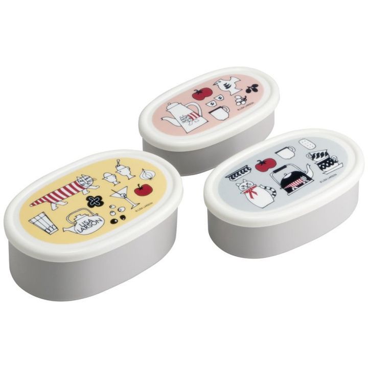 YESASIA: LISA LARSON Oval Seal Food Container Set (3 Pieces) - Skater - Lifestyle & Gifts - Free ...