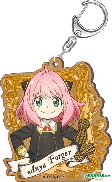 YESASIA : Spy x Family : Vintage Series Wood Plate Key Ring Anya Forger ...