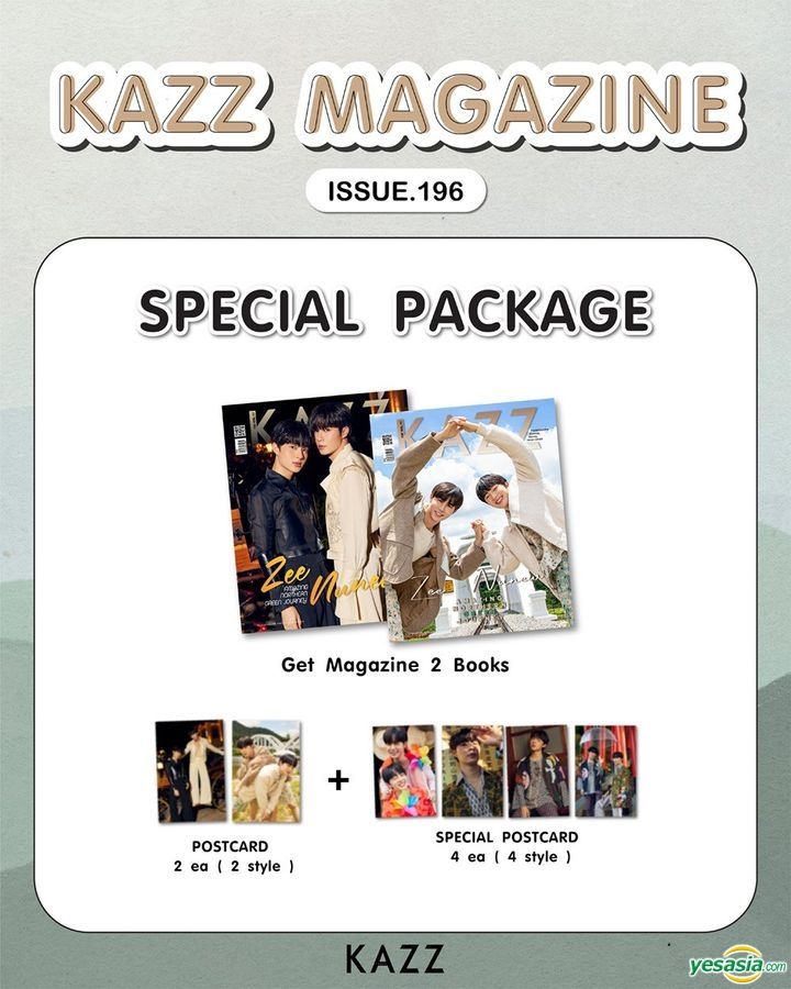 YESASIA: Thai Magazine: KAZZ : Vol. 196 : Zee Nunew (SPECIAL PACKAGE) MALE STARS,PHOTO/POSTER ...