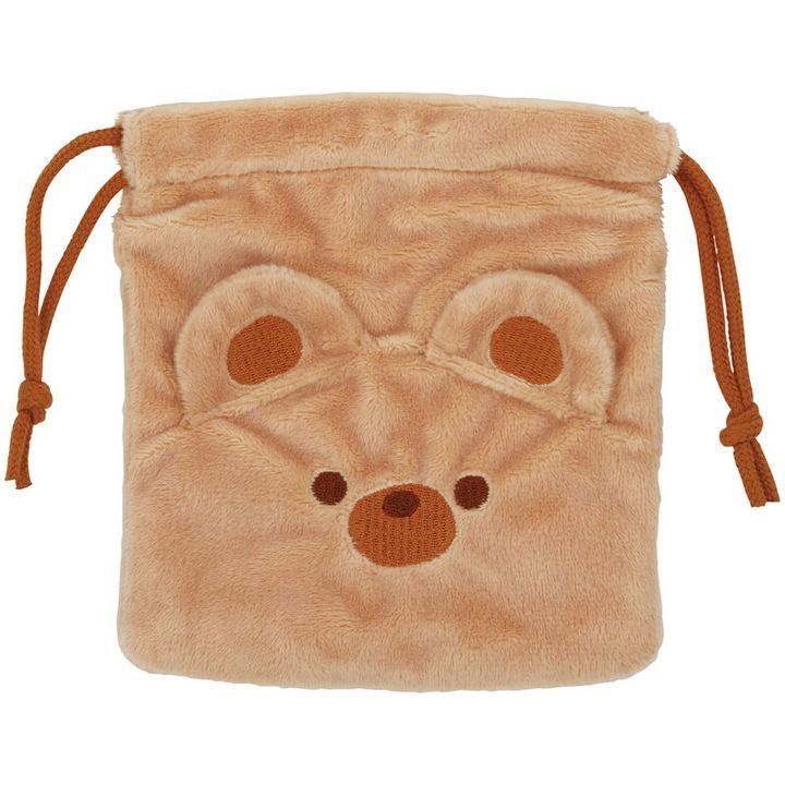 YESASIA: mofumofu friends Kuma Plush Drawstring Pouch - Skater ...