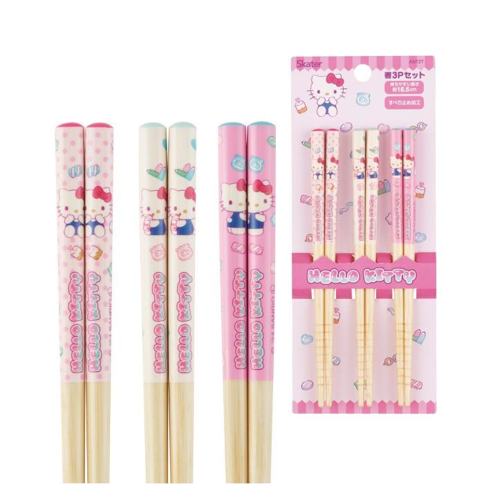 YESASIA: Sanrio Hello Kitty Chopsticks 16.5cm (3 Pairs Set) - Skater ...