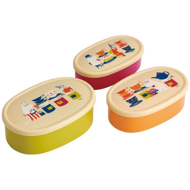 YESASIA: MOOMIN Oval Seal Food Container Set (3 Pieces) - Skater ...
