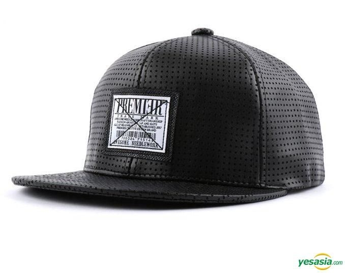YESASIA: Punching Leather Snapback (Black) Accessories,PHOTO/POSTER ...