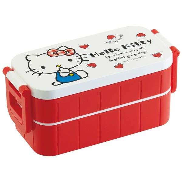 YESASIA: Hello Kitty 2 Tier Lunch Box 600ml with Chopsticks (Red Heart) - Skater - Lifestyle ...