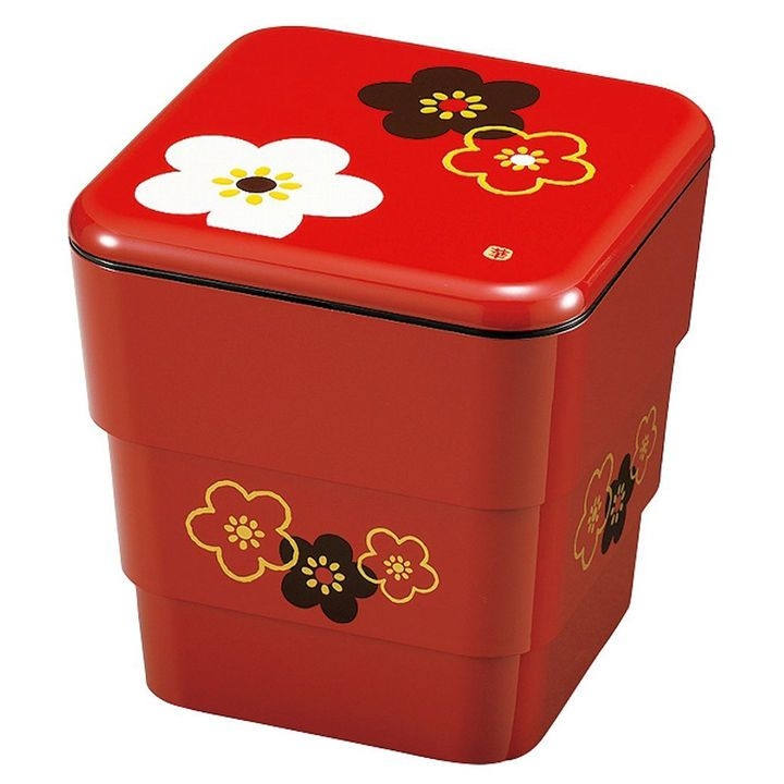 YESASIA: Hakoya 3 Layers Picnic Lunch Box Hanamonyou Ume Red - Hakoya ...