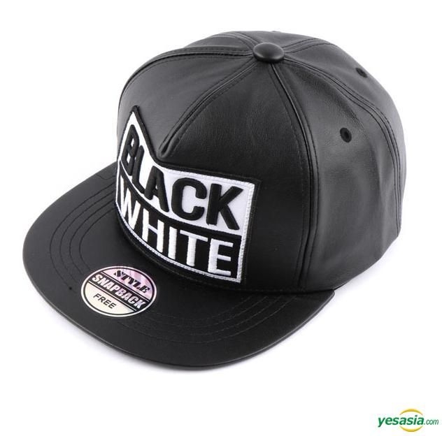 YESASIA: Black & White Leather Snapback (Black) GIFTS,PHOTO/POSTER ...