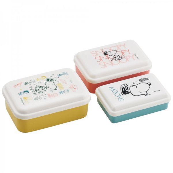 YESASIA: SNOOPY Food Container Set (3 Pieces) - Skater - Lifestyle & Gifts - Free Shipping