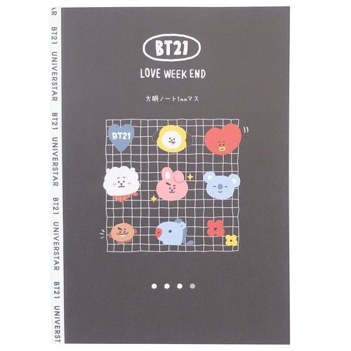 YESASIA: BT21 B5 Note Book (graph paper) (Black) - CRUX - Lifestyle ...