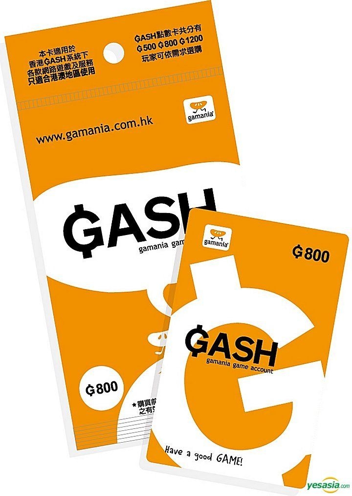 YESASIA : GASH 800 點點數卡 - 香港遊戲橘子數位科技股份有限公司, 香港遊戲橘子數位科技股份有限公司 - 電腦及線上遊戲 ...