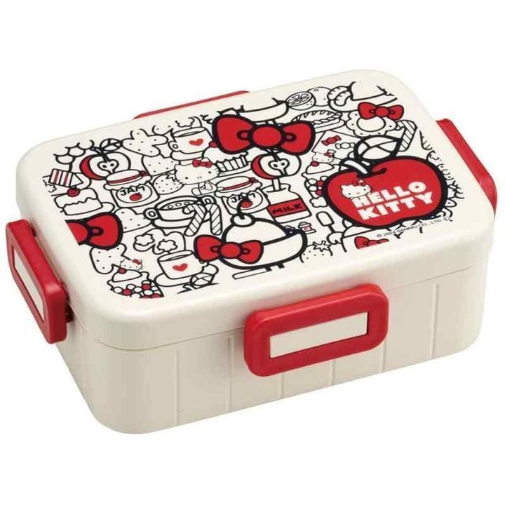 YESASIA: Hello Kitty KT Food Red 4-point Lock Lunch Box 650ml - Skater ...