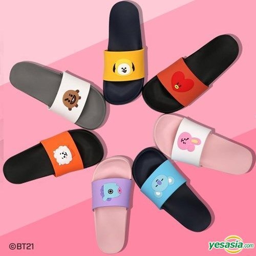 YESASIA: BT21 Face Slippers - Shooky (White) (Size 220) Celebrity Gifts ...