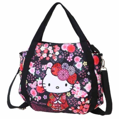 YESASIA: Hello Kitty 2WAY Shoulder Bag (Sakura/Butterfly) - Yasuda ...