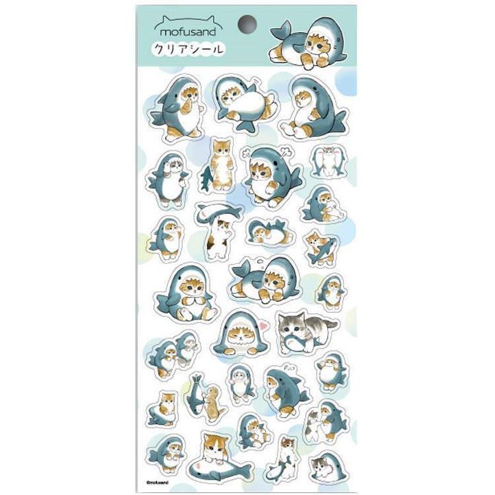 YESASIA: mofusand Clear Sticker (Shark) - Ensky - Lifestyle & Gifts ...