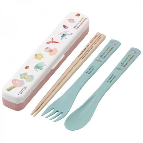 YESASIA: Sanrio x obuchi akiko Cutlery Set with Case - Skater ...