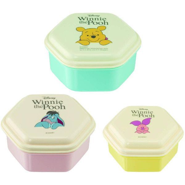 YESASIA: Winnie the Pooh Hexagon Small Food Container Set (3 Pieces ...