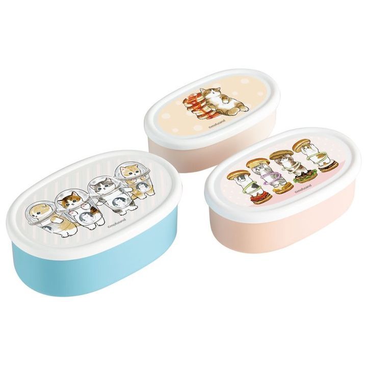 YESASIA: mofusand Oval Seal Food Container Set (3 Pieces) - Skater ...