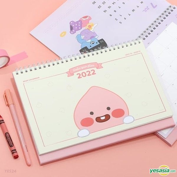 YESASIA: Kakao Friends 2022 Horizontal Desktop Calendar (Apeach ...
