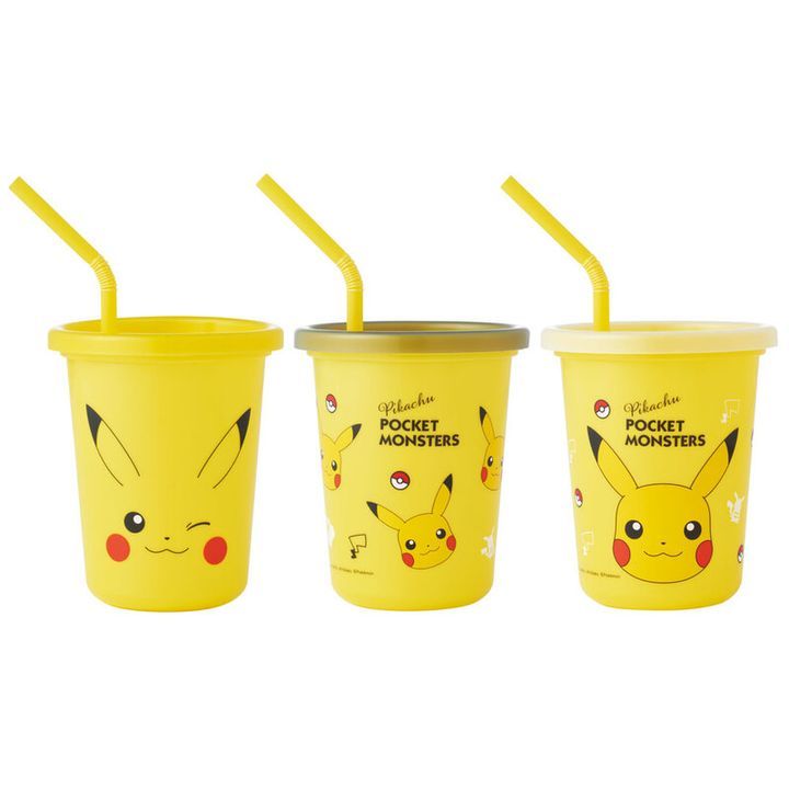 YESASIA: Pokemon Tumbler Set with Straw (3 Pieces) (Pickachu) - Skater ...