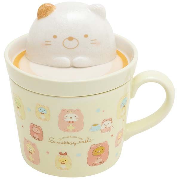 YESASIA: San-X Sumikko Gurash Ceramics Mug with Lid (Neko) - San-X ...