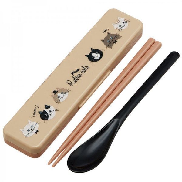 YESASIA: Retro Cats Cutlery Set with Case - Skater - Lifestyle & Gifts ...
