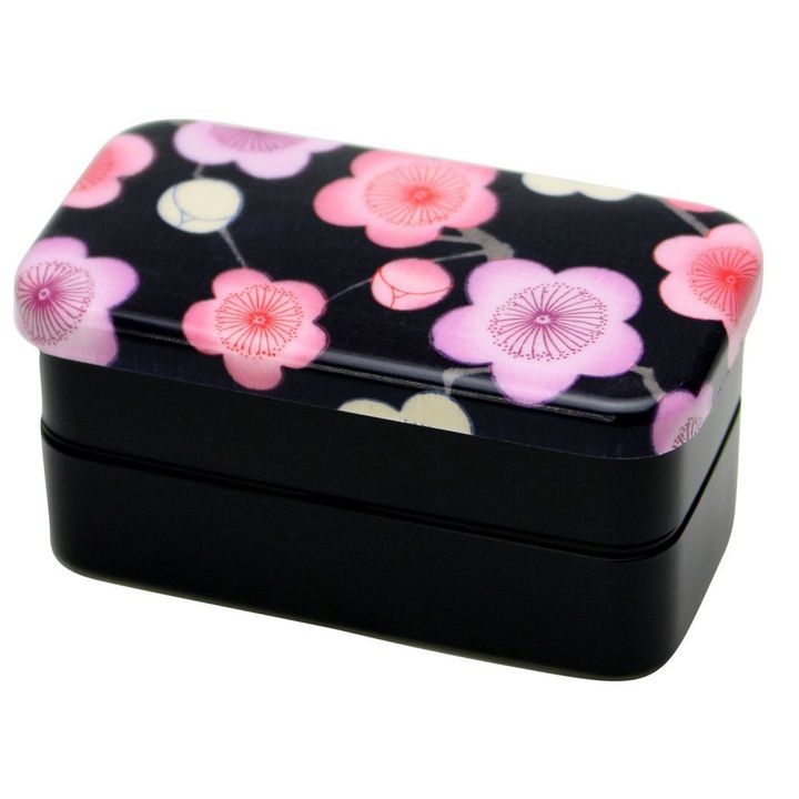 YESASIA : Hakoya Nunobari 2 Layers Lunch Box Black Ume - - 生活百貨及精品 - 郵費全免 - 北美網站