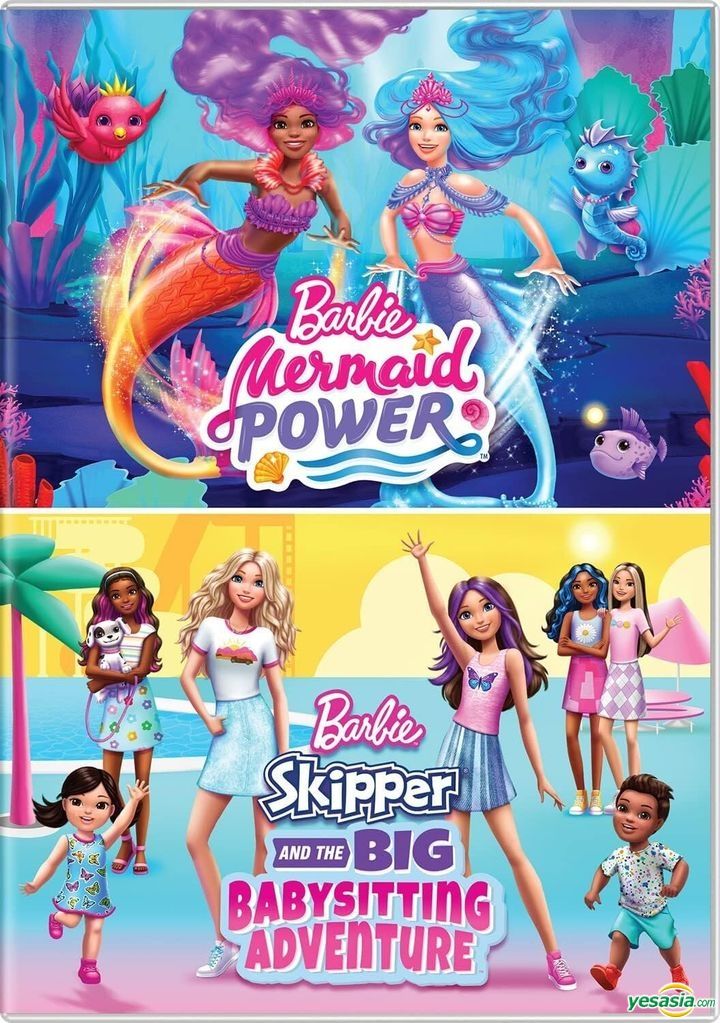 YESASIA : Barbie Double Feature: Barbie: Mermaid Power/Barbie: Skipper and the Big Babysitting ...