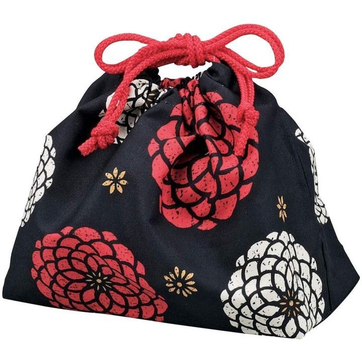 YESASIA: HAKOYA Drawstring Lunch Bag (Kuro/Hyakka) - Hakoya - Lifestyle & Gifts - Free Shipping