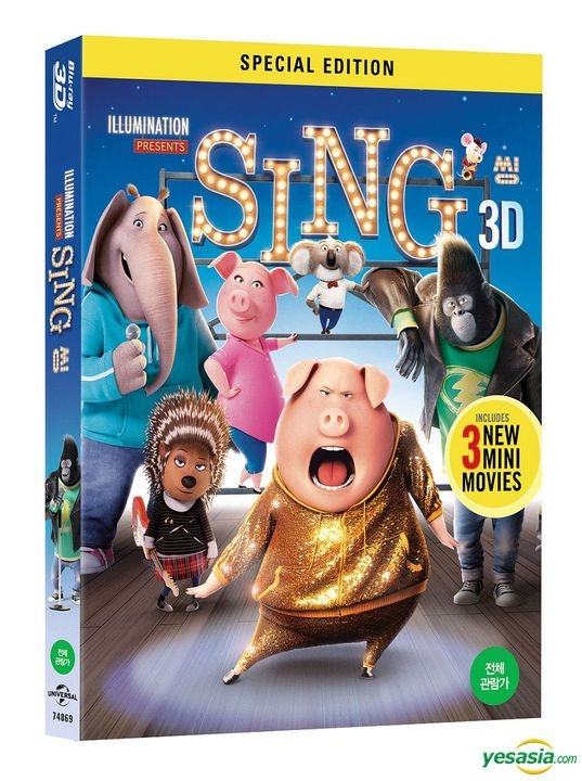 YESASIA : Sing (2D + 3D Blu-ray) (2-Disc) (O-ring Limited Edition) (Korea Version) Blu-ray - 動畫 ...