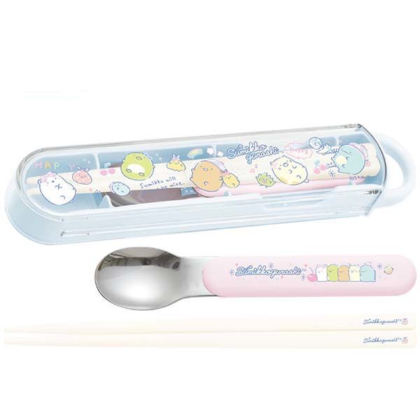 YESASIA: San-X Sumikko Gurash Cutlery Set with Case (Spoon + Chopsticks ...