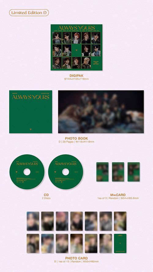 YESASIA: SEVENTEEN JAPAN BEST ALBUM「ALWAYS YOURS」 [Type D] (2CD + M∞CARD + PHOTOBOOK D + RANDOM ...