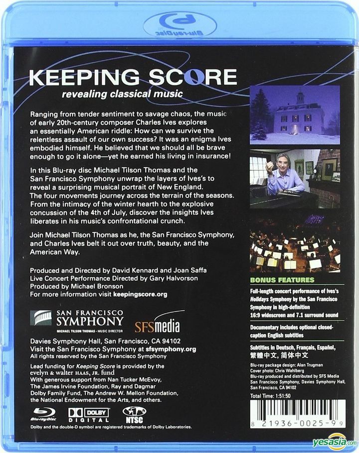 YESASIA: Keeping Score - Ives: Holidays Symphony (Blu-ray) (US Version) Blu-ray - San Francisco ...