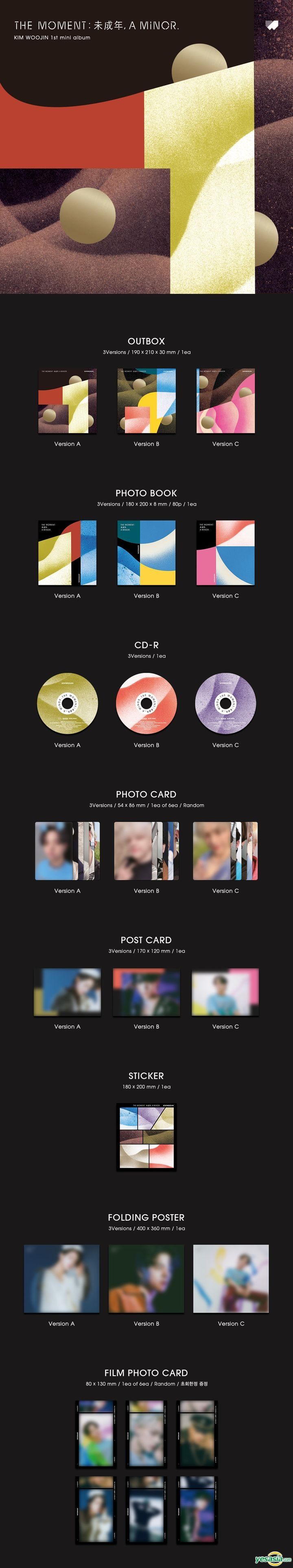 YESASIA: Kim Woo Jin Mini Album Vol. 1 - The moment : a minor. (Random ...