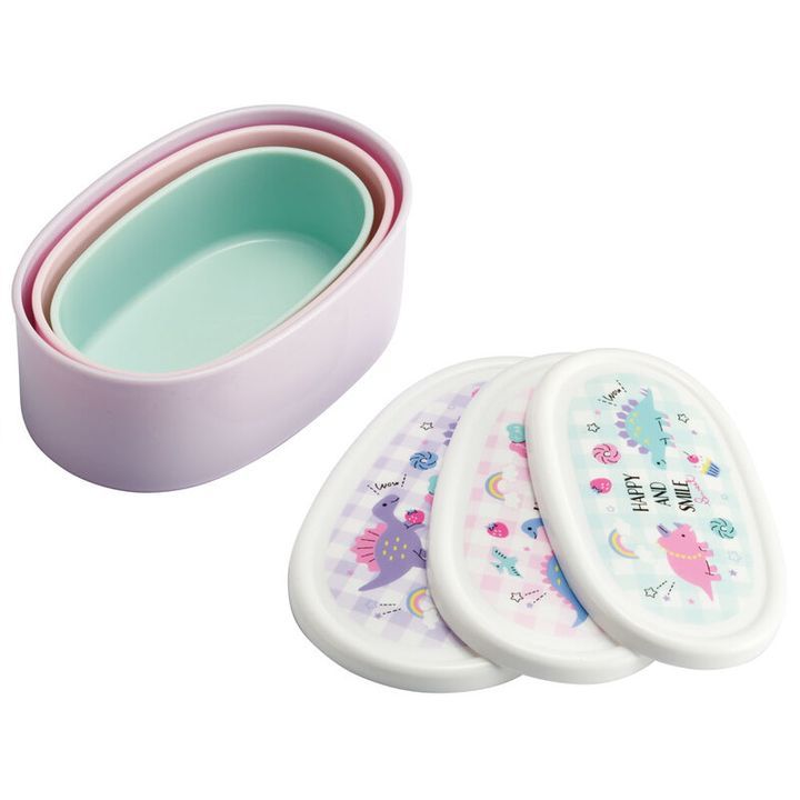 YESASIA: HAPPY AND SMILE Rainbow Oval Seal Food Container Set (3 Pieces) - Skater - Lifestyle ...