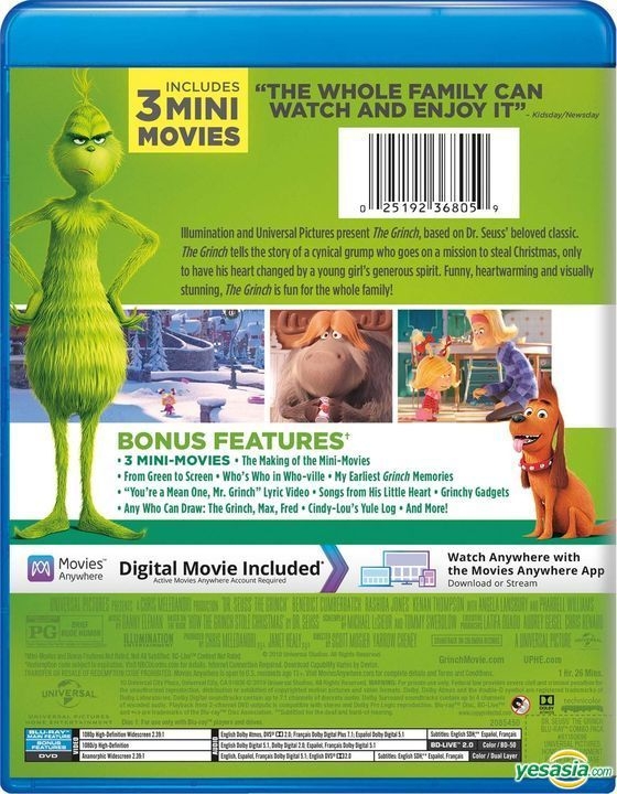 YESASIA: ILLUMINATION PRESENTS: DR SEUSS' THE GRINCH (2PC)(US Version) Blu-ray - - Western ...
