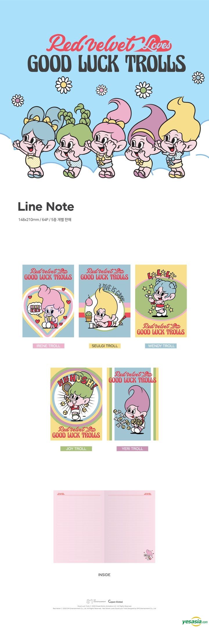 YESASIA: Red Velvet Loves GOOD LUCK TROLLS - Line Note (Yeri Troll ...