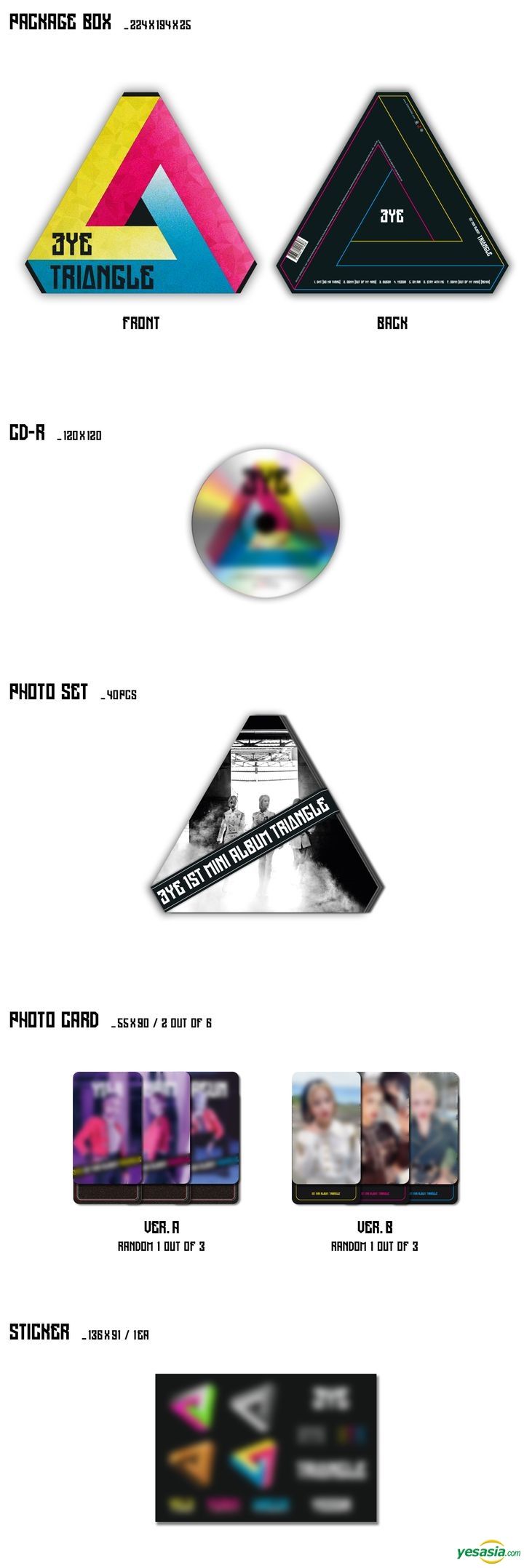YESASIA: 3YE Mini Album Vol. 1 - TRIANGLE Music - 3YE, Sony Music (KR ...