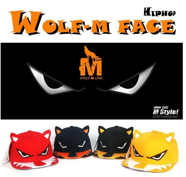 YESASIA : Wolf-M Face Hip Hop Cap (Black) 精品,Celebrity Gifts,海報/寫真集,男明星 ...