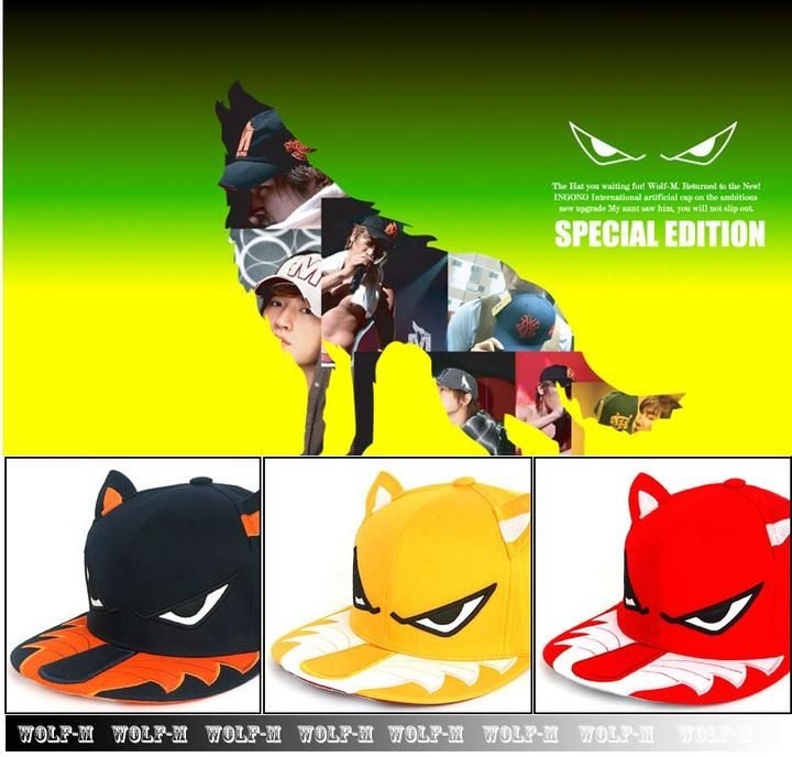 YESASIA: Wolf-M Face Hip Hop Cap (Black) Accessories,GIFTS,MALE STARS ...