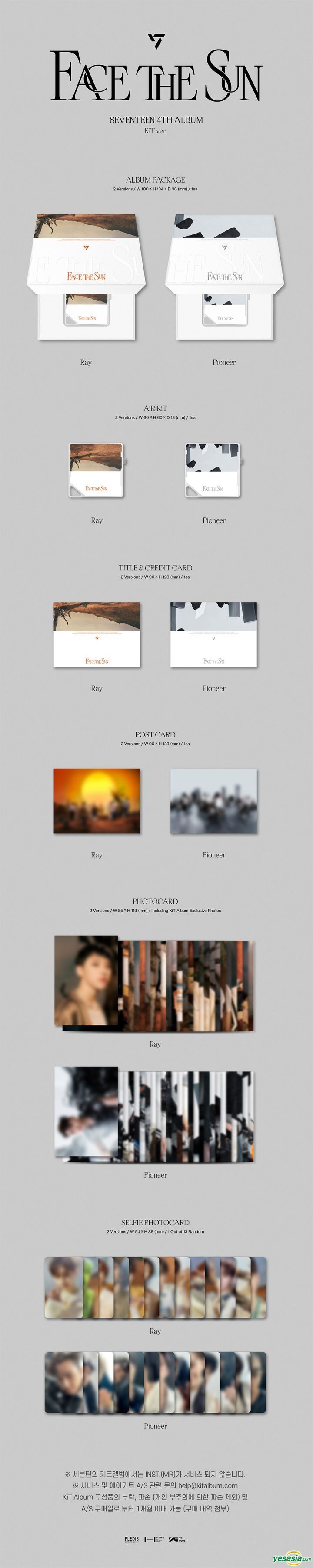 YESASIA: SEVENTEEN Vol. 4 - Face the Sun (KiT Album) (Ray Version ...