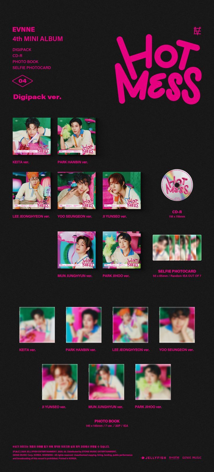 YESASIA : EVNNE Mini Album Vol. 4 - HOT MESS (Digipack Version) (Set ...