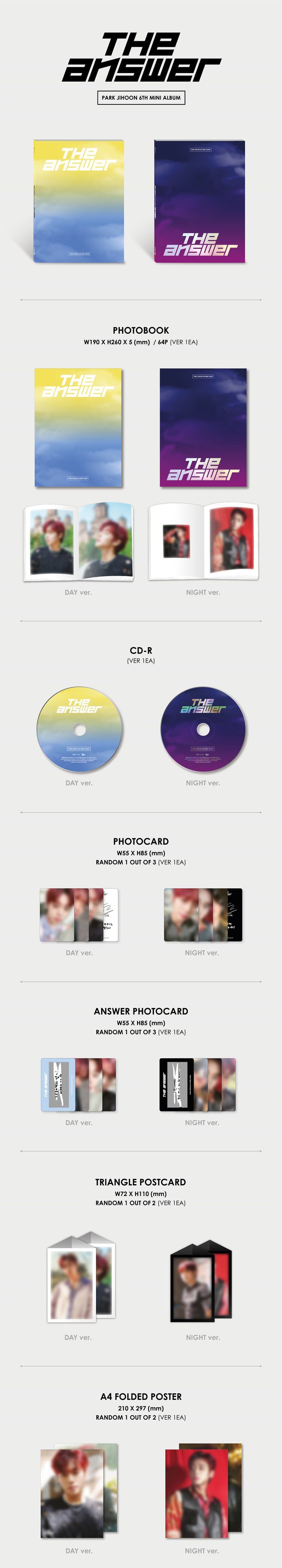 YESASIA: Park Ji Hoon Mini Album Vol. 6 - The Answer (Random Version) CD - Park Ji Hoon, Maroo ...