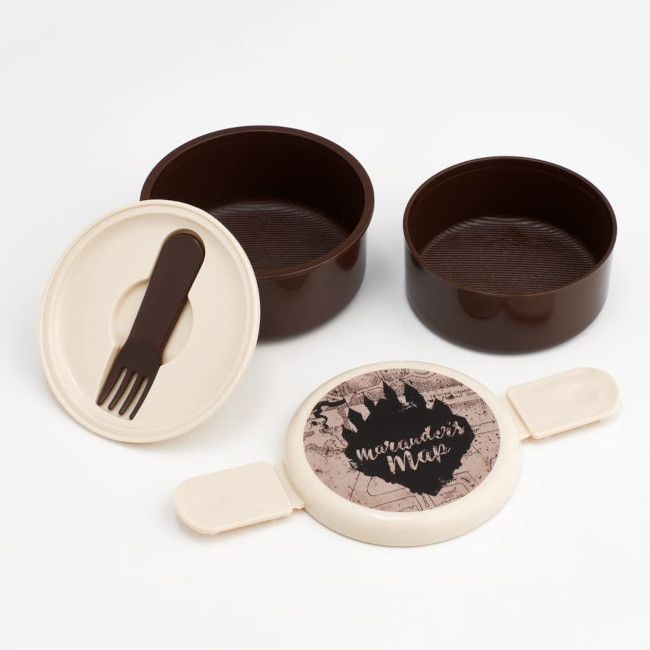 YESASIA: Harry Potter Round Food Box 500ml (with Fork) (wizarding world ...