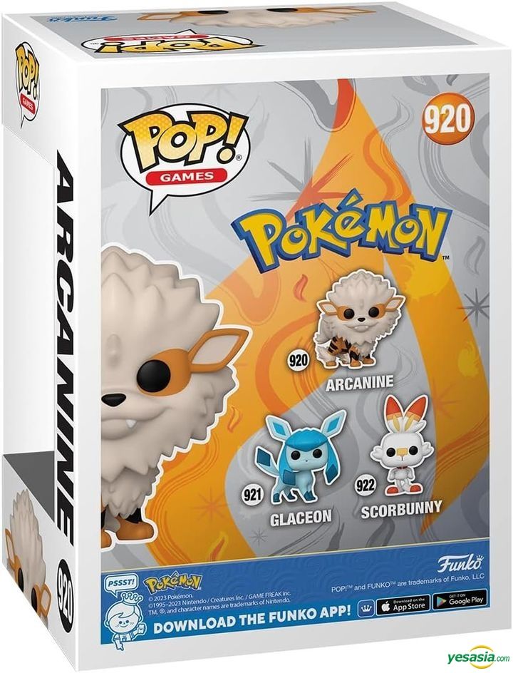 YESASIA: Funko Pop! Games: Pokemon - Arcanine (Vinyl Figure) #920 PHOTO ...
