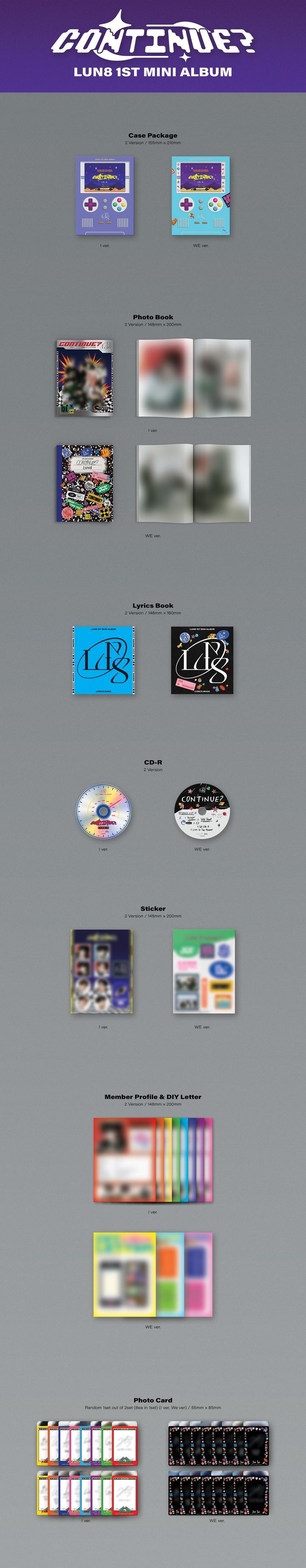 YESASIA: LUN8 Mini Album Vol. 1 - CONTINUE? (I Version) CD - LUN8 ...