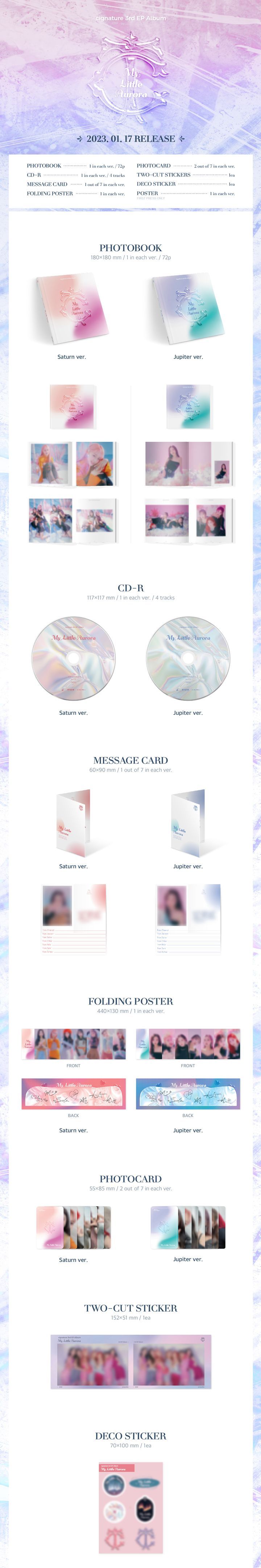 YESASIA: cignature EP Album Vol. 3 - My Little Aurora (Random Version) CD - cignature, J9 ...