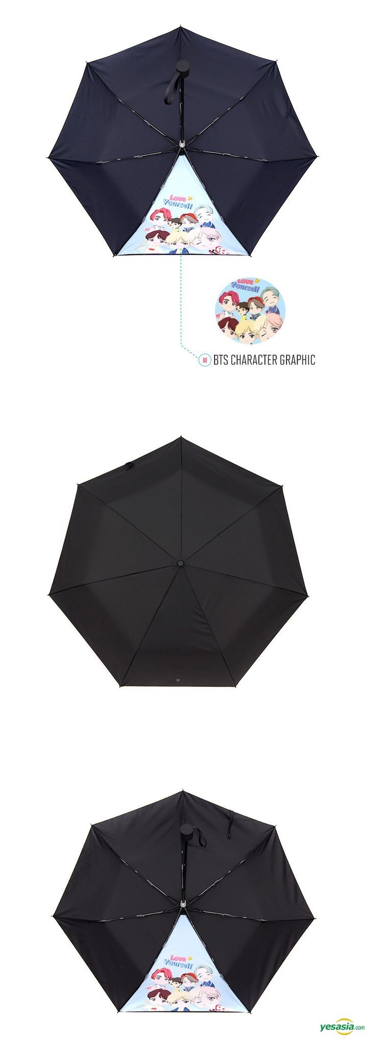 YESASIA: BTS - Character Folding Umbrella (Black) PHOTO/POSTER,GROUPS ...