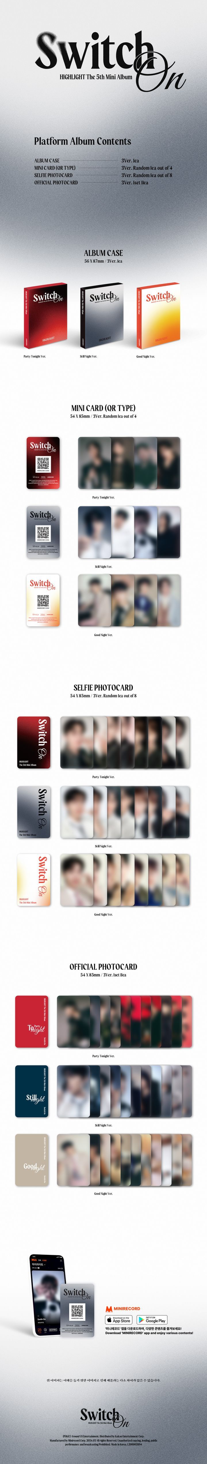 YESASIA: Highlight Mini Album Vol. 5 - Switch On (Platform Version ...