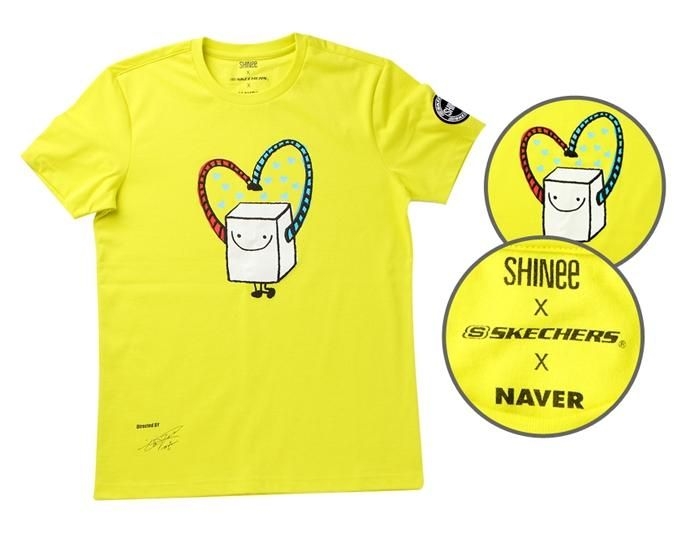 YESASIA: SHINee x Naver x Skechers Collaboration T-shirt (One Size ...