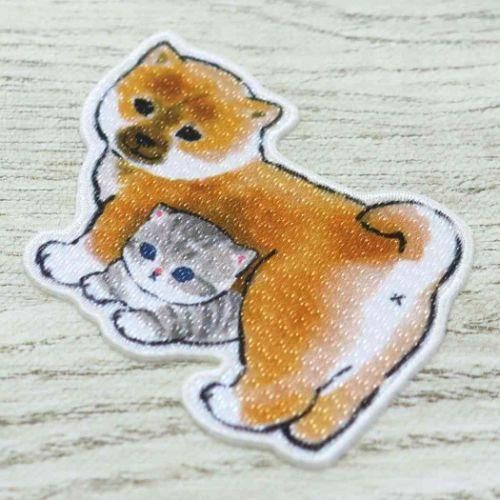 YESASIA: mofusand Embroidered Patch Seal (Shiba & Neko) - HASAGO ...