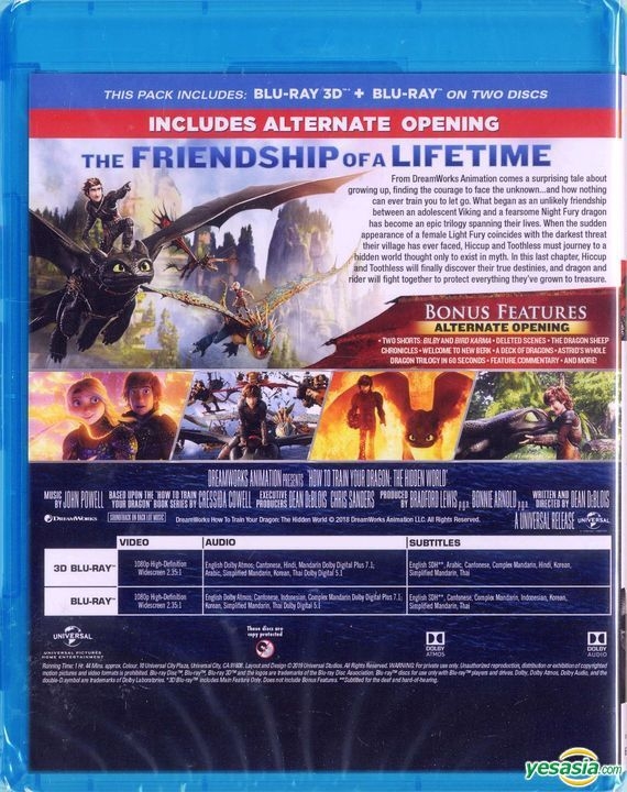 YESASIA: How to Train Your Dragon: The Hidden World (2019) (Blu-ray) (2D + 3D) (Hong Kong ...
